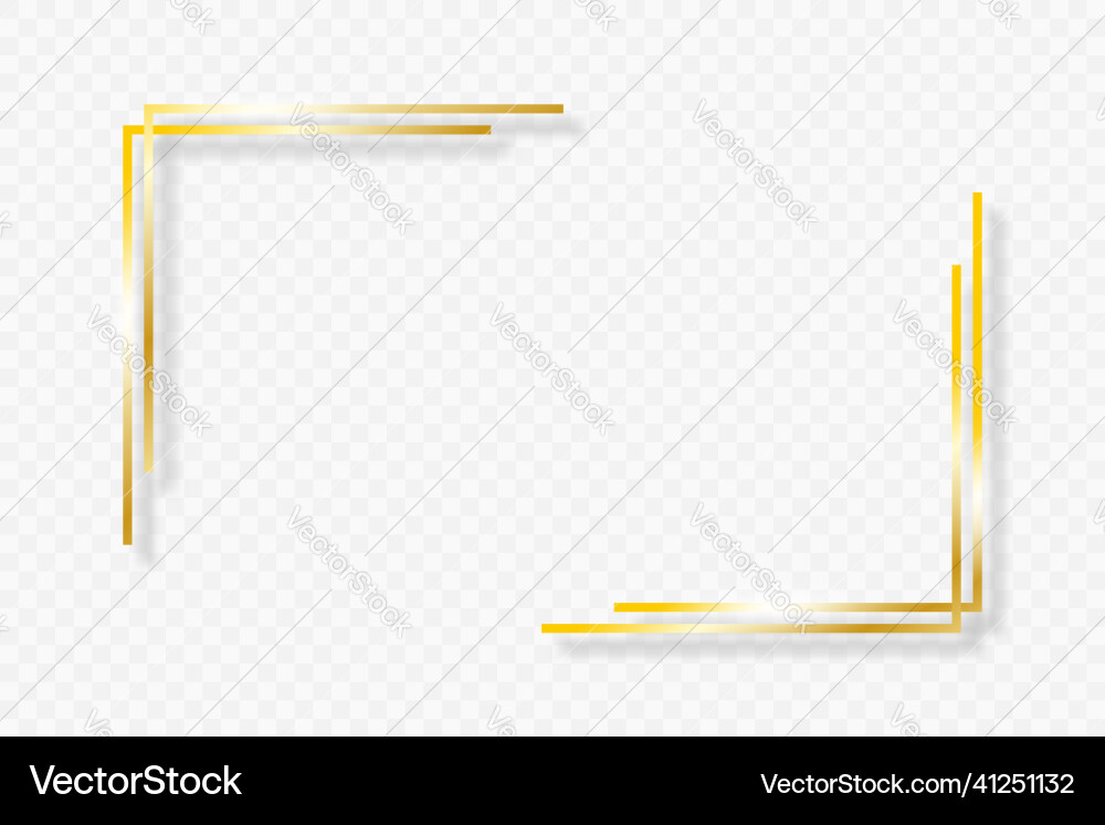 Golden double frame elements Royalty Free Vector Image