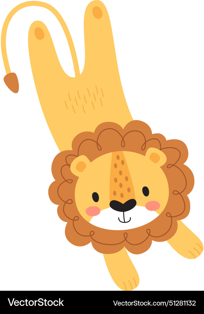 Jumping lion animal Royalty Free Vector Image - VectorStock