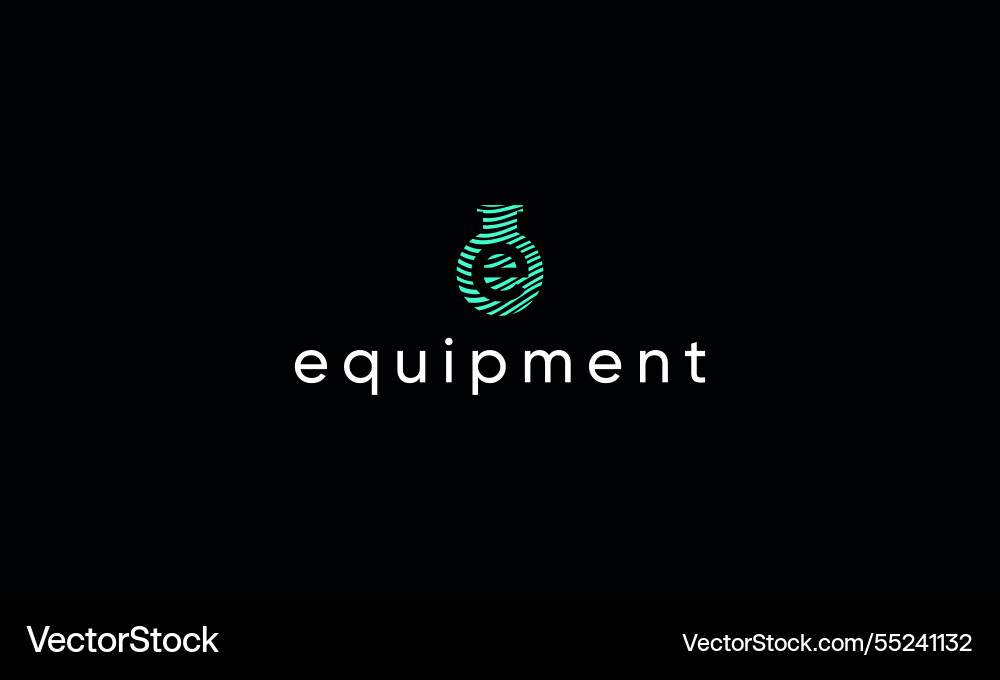 Letter e laboratory equipment logo Royalty Free Vector Image