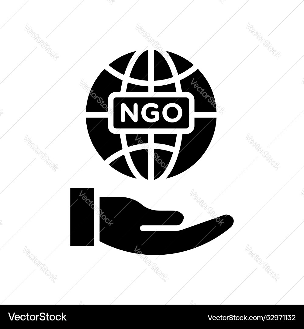 Ngo line icon isolated on white background Vector Image