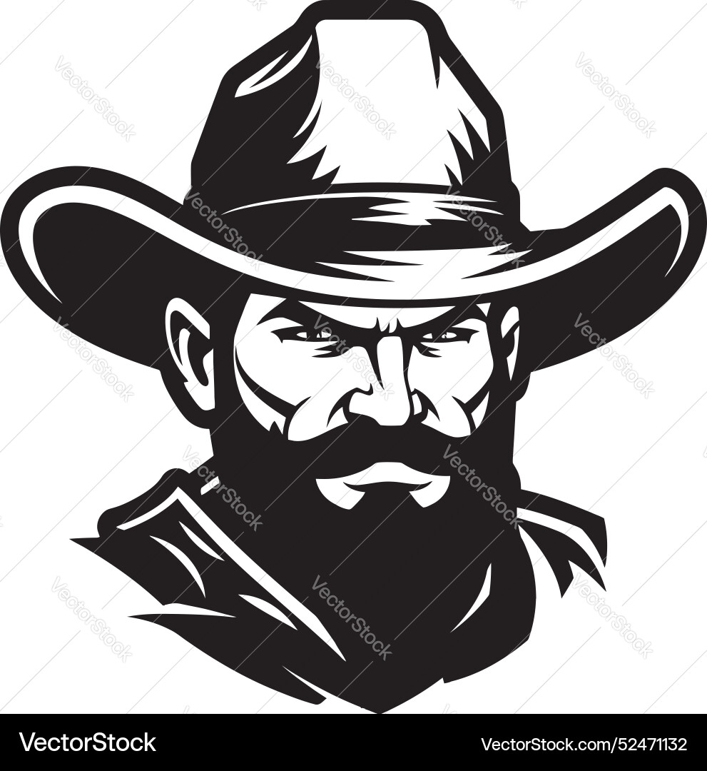 Sheriff swagger cowboy with gun logo rustler Vector Image