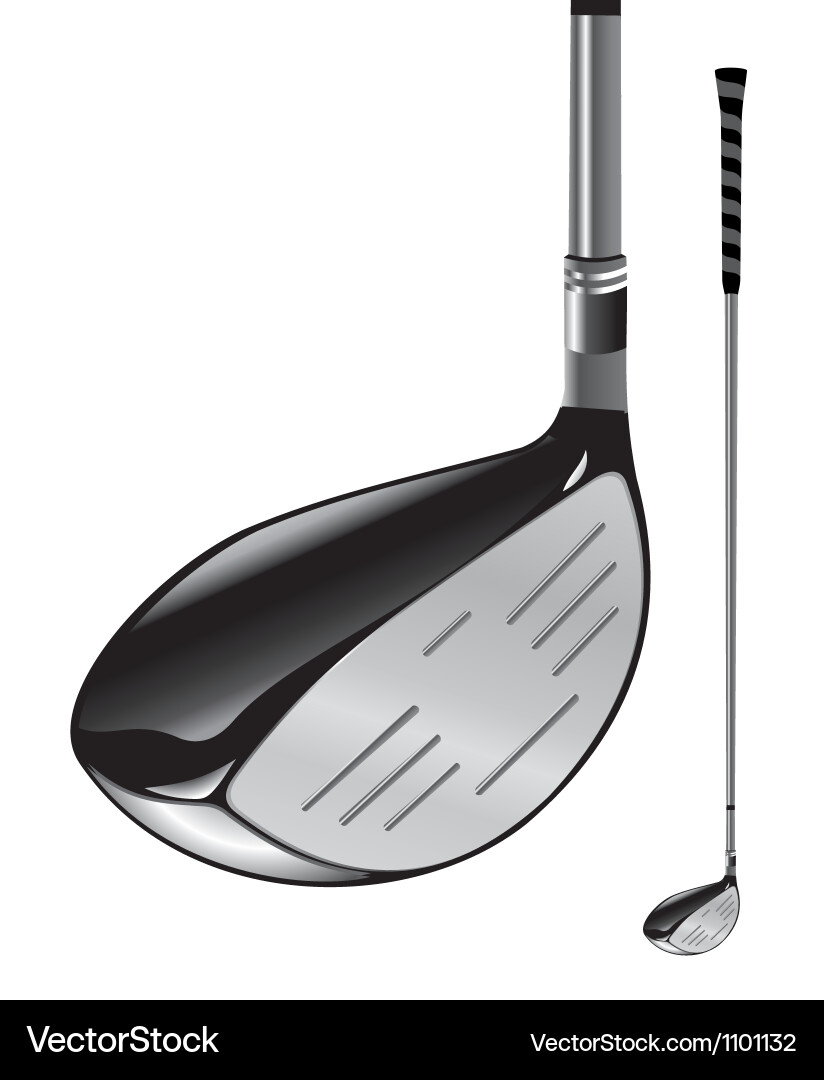 Silver Golf Club on White Royalty Free Vector Image