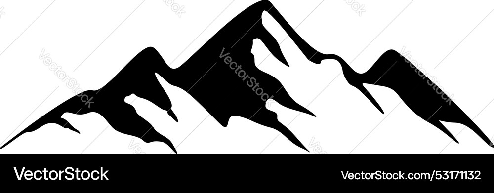 Single mountain silhouette Royalty Free Vector Image