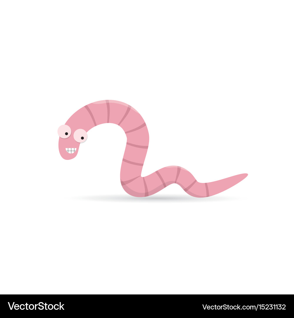 Smiling Worm with Teeth Royalty Free Vector Image