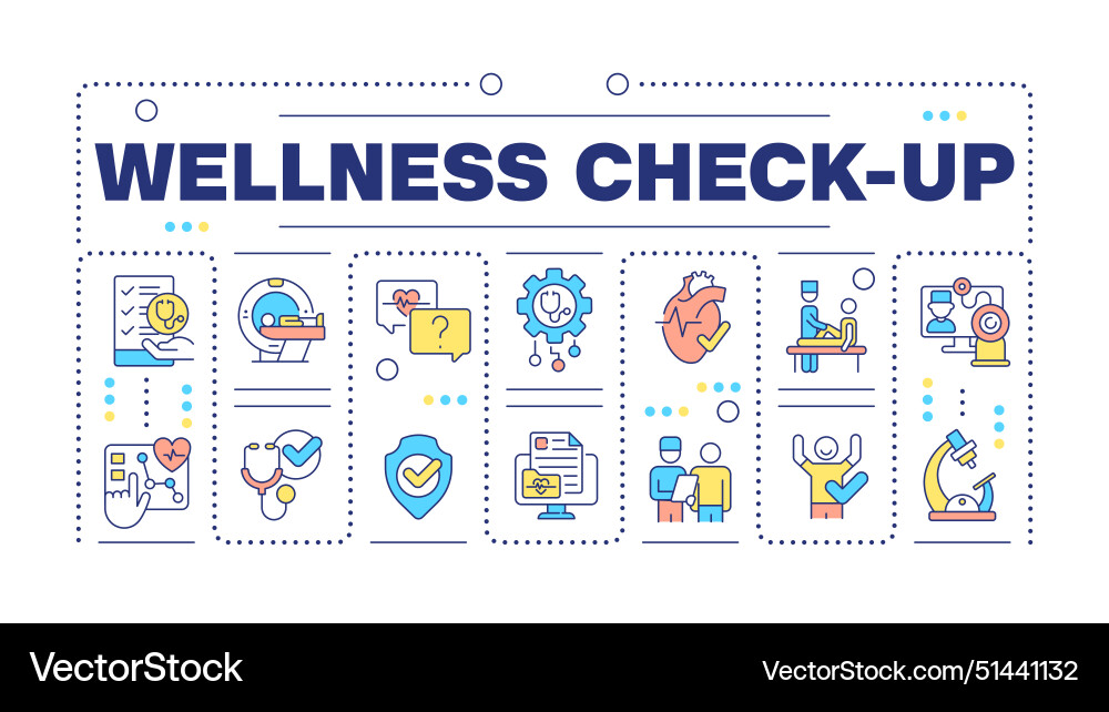 Wellness check-up word concept isolated on white Vector Image