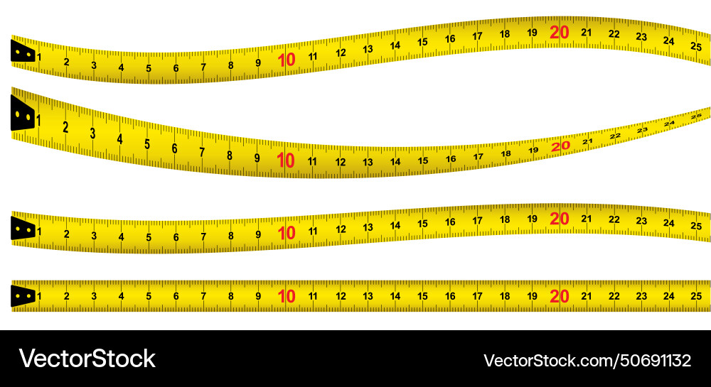 Yellow measuring tape working tapeline metric Vector Image