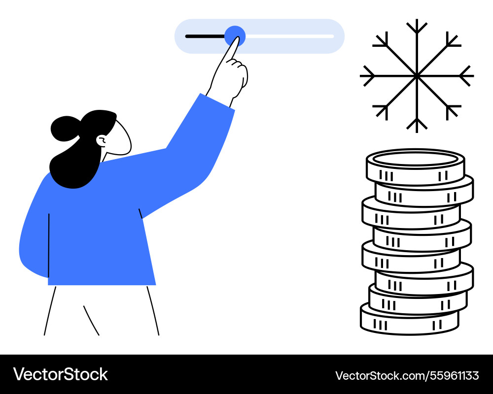 Adjusting temperature with a slider next Vector Image