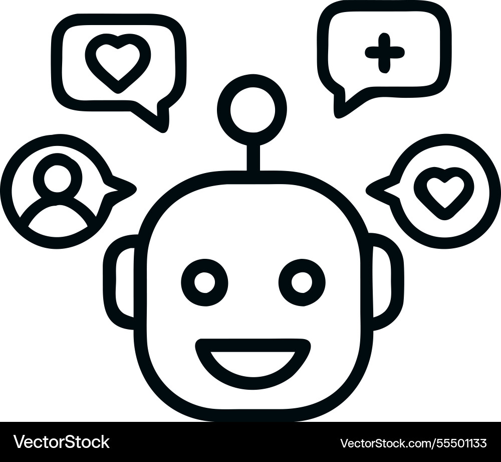 Ai chatbot communication icon Royalty Free Vector Image