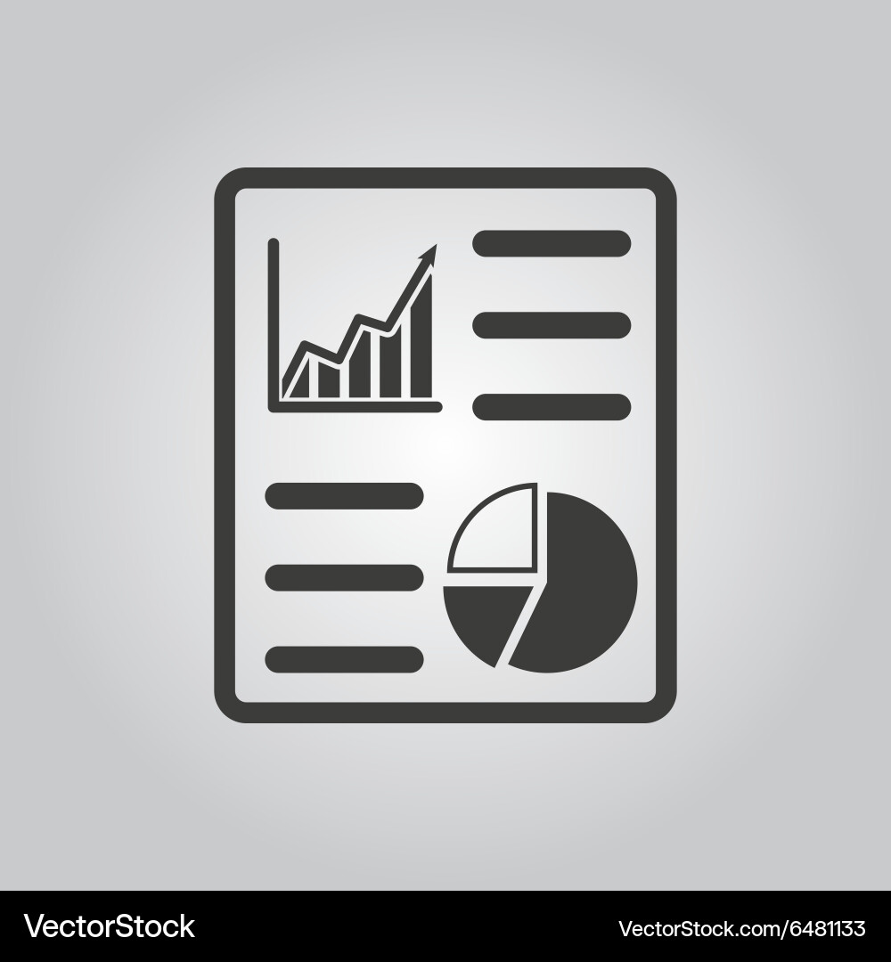 Business report icon audit and analysis Royalty Free Vector