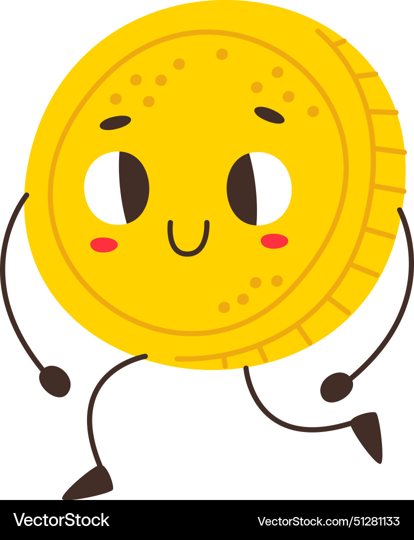 Coin cartoon character Royalty Free Vector Image