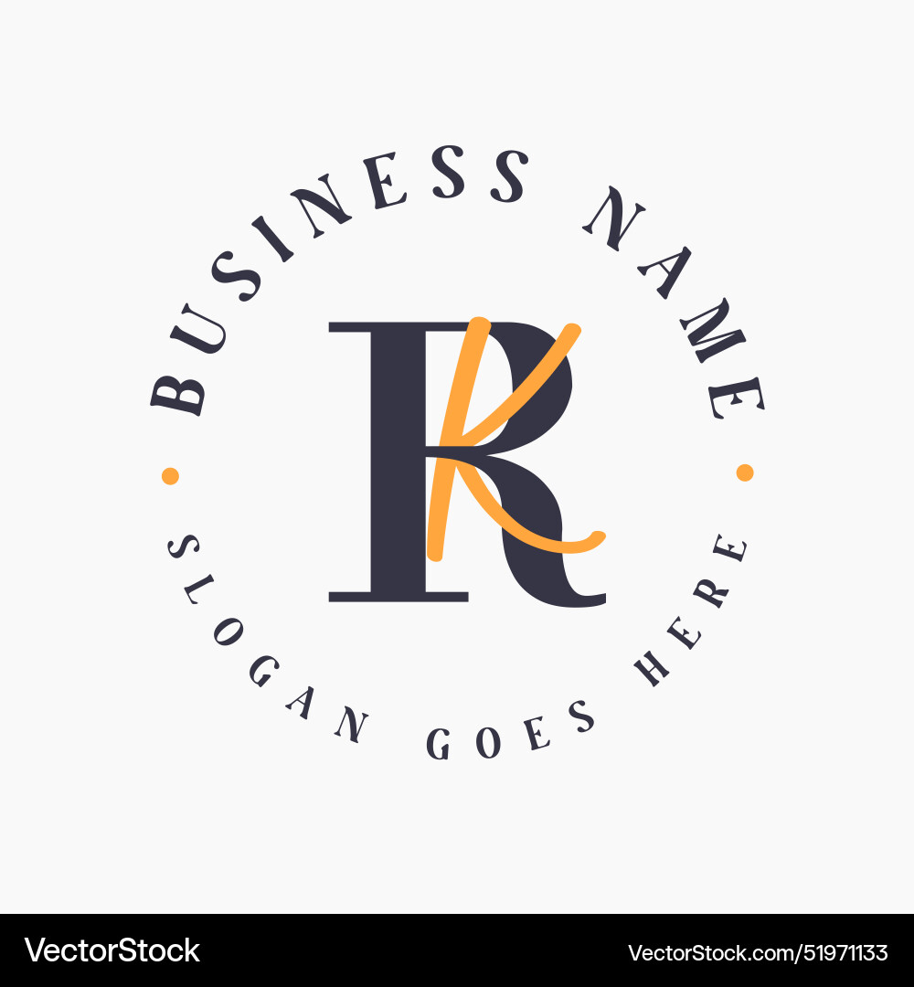 Elegant letter rk initials logo for corporate Vector Image