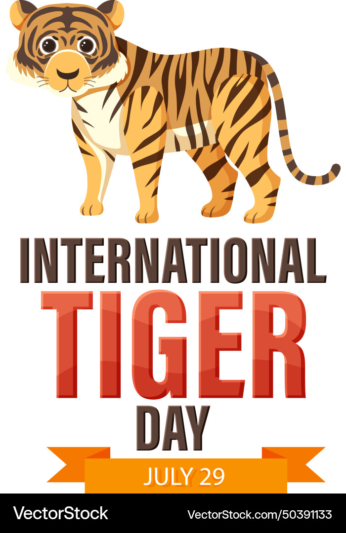 For international tiger day july 29 Royalty Free Vector