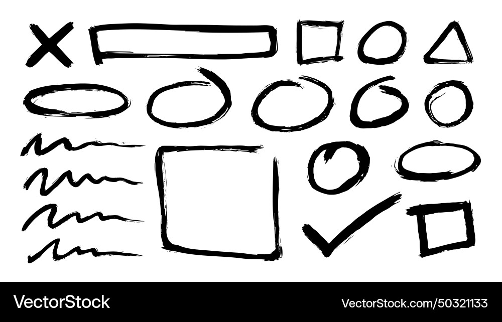 Hand drawn doodle elements set Royalty Free Vector Image