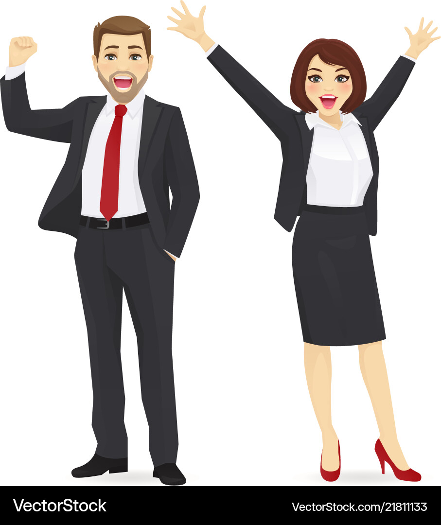 Happy Business Professionals Royalty Free Vector Image