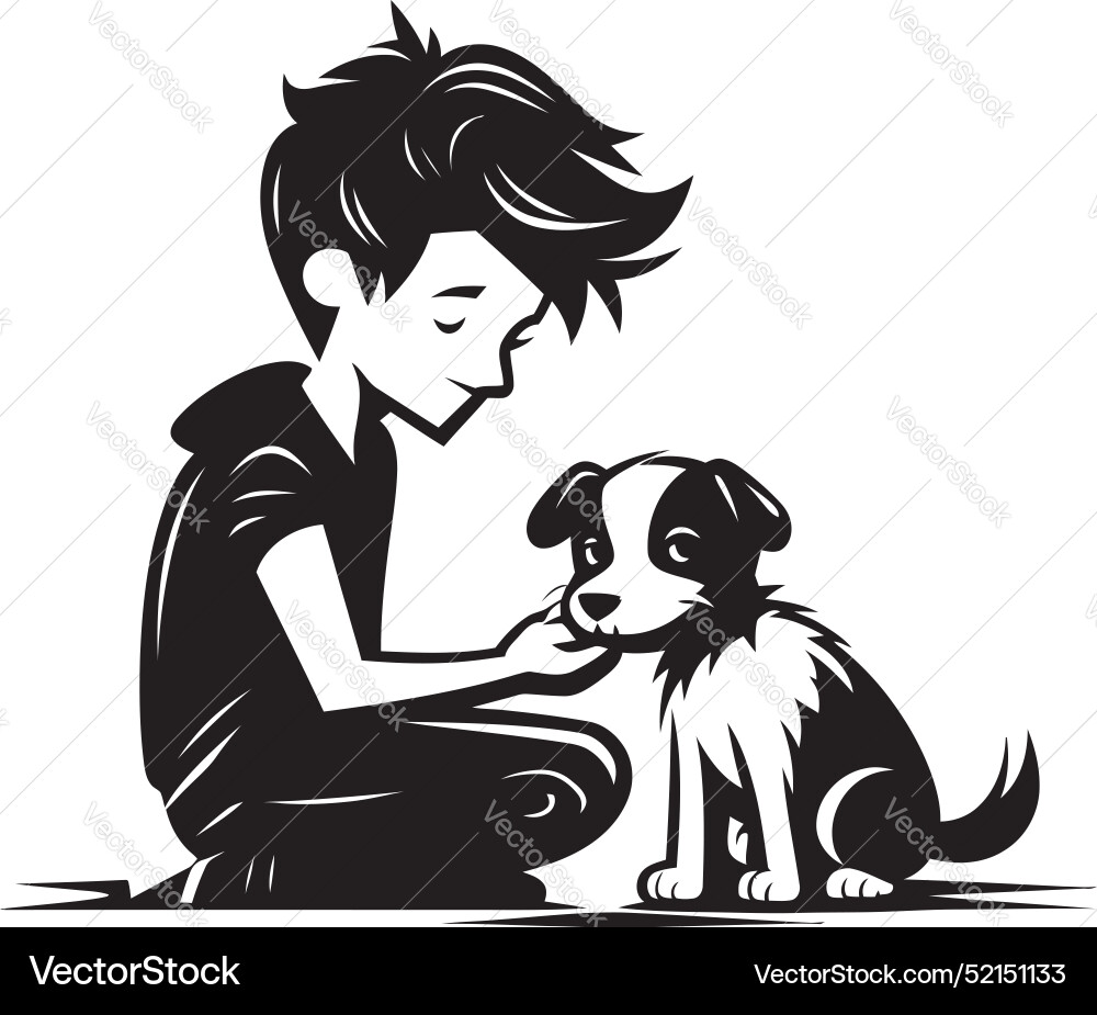 Heartfelt connection cartoon small boy symbol Vector Image