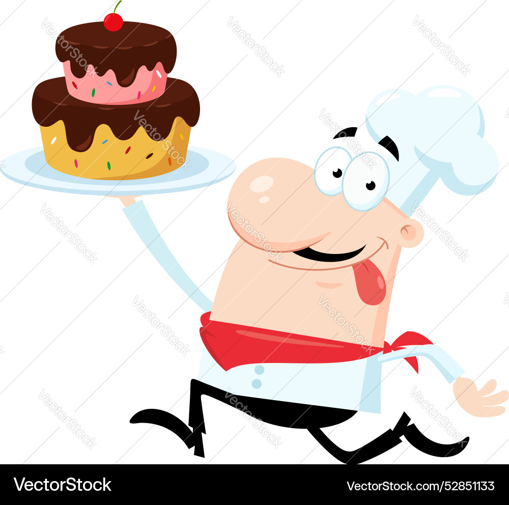 Smiling chef man cartoon character Royalty Free Vector Image