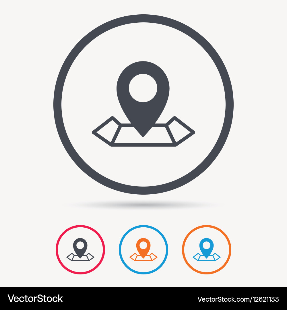 Standort Icon Map Pointer Zeichen Lizenzfreies Vektorbild