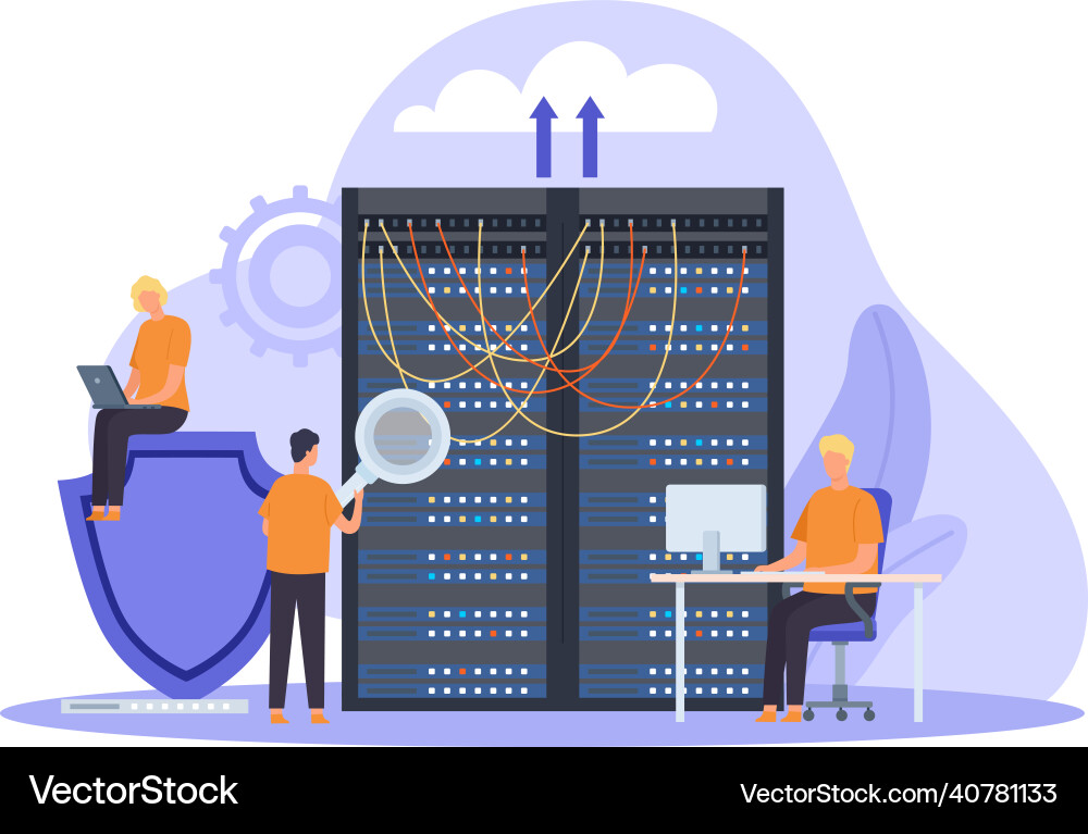 System administrator server maintain support Vector Image