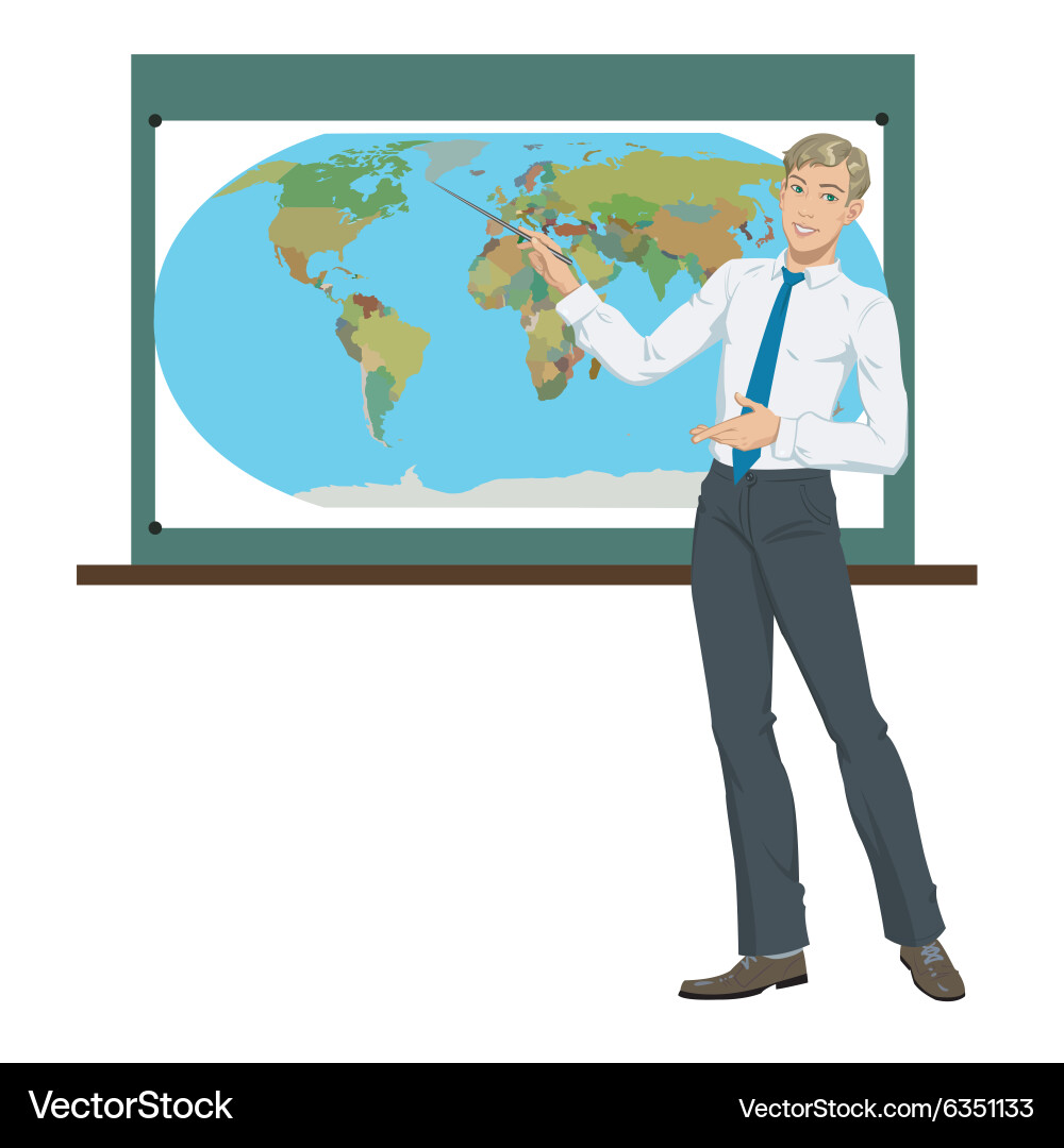 Teacher of geography Royalty Free Vector Image