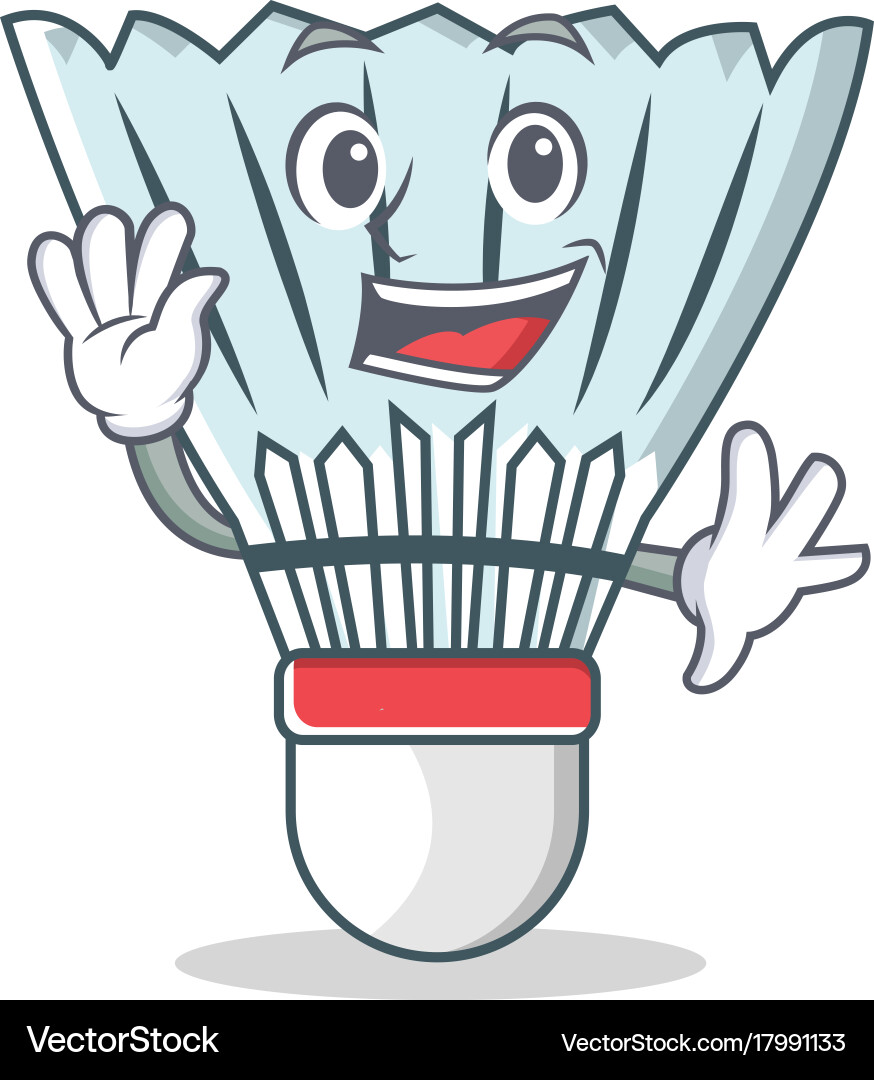Waving shuttlecock character cartoon Royalty Free Vector