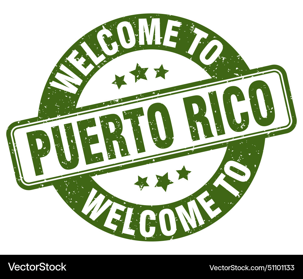 Welcome to puerto rico stamp round Royalty Free Vector Image