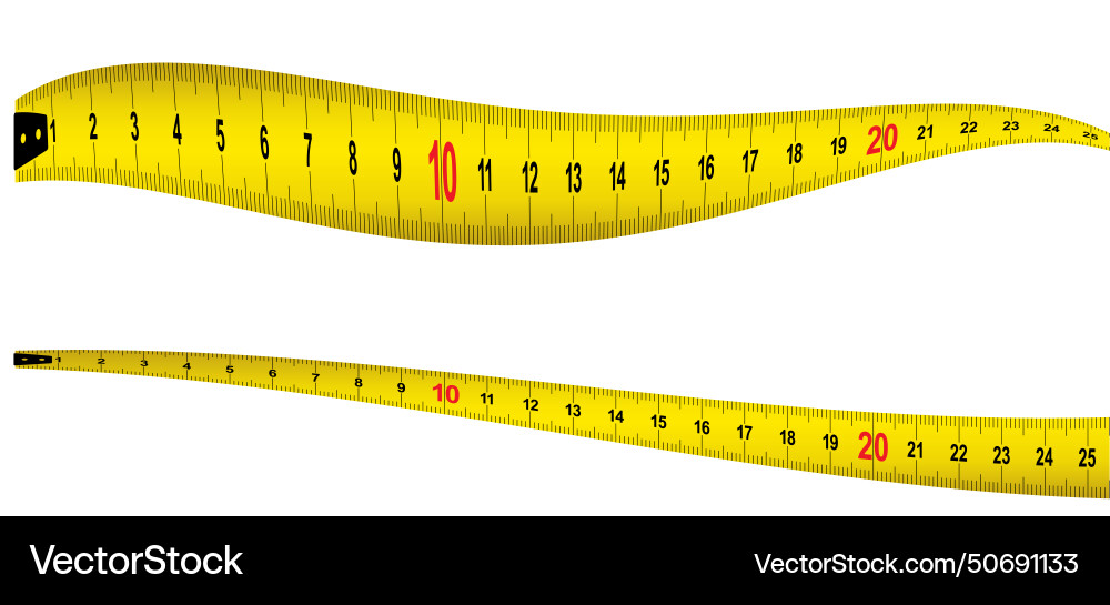 Yellow measuring tape working tapeline metric Vector Image