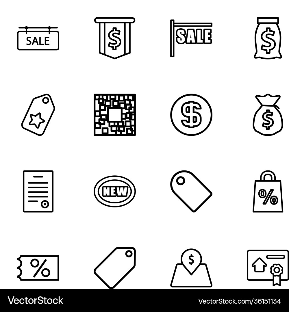 16 Preis-Icons Lizenzfreies Vektorbild - VectorStock