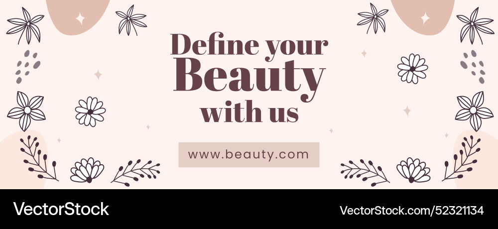 Beauty salon facebook cover template Royalty Free Vector