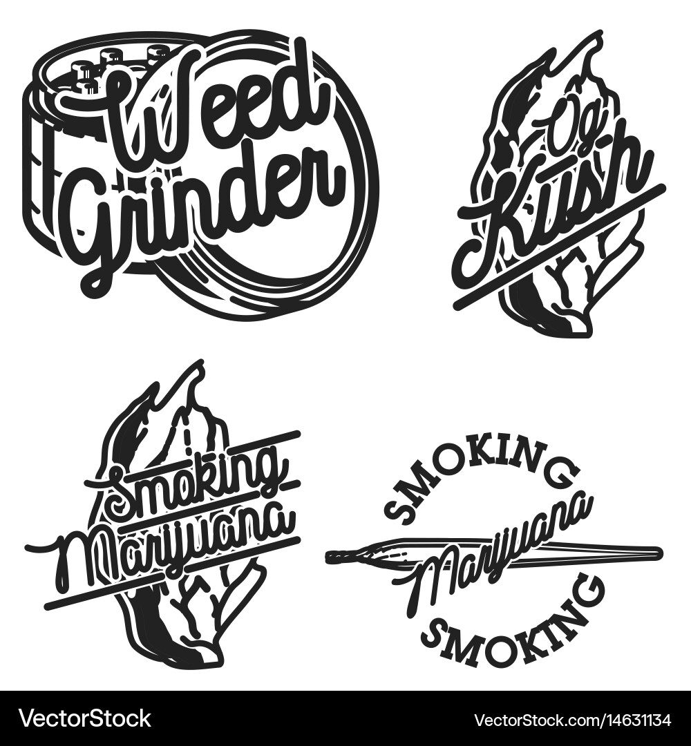 Cannabis Emblems & Logos Royalty Free Vector Image