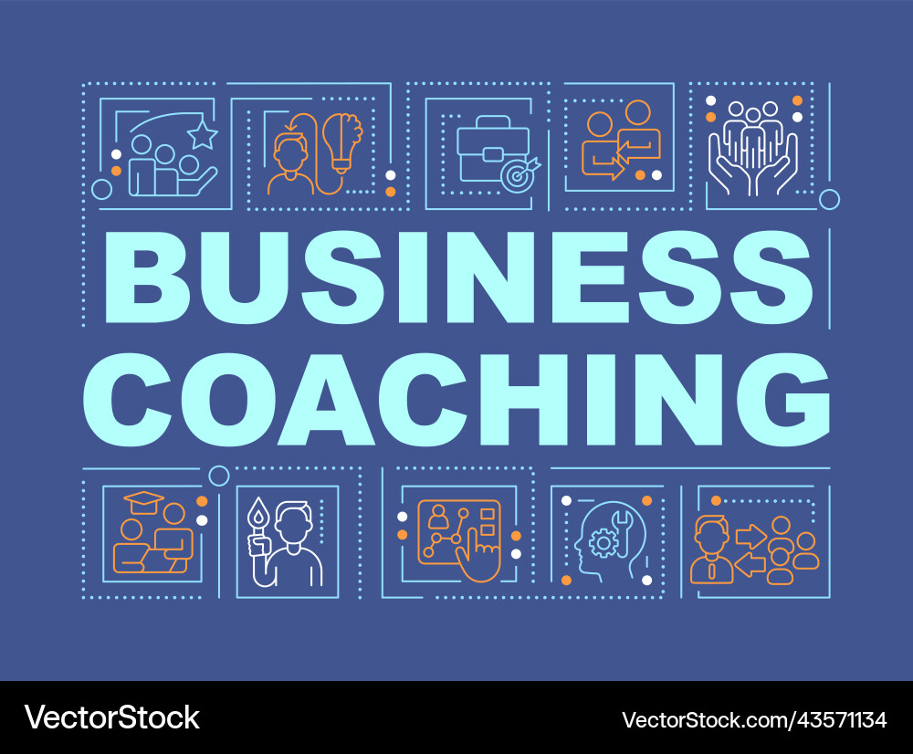 Corporate coaching word concepts dark blue banner Vector Image