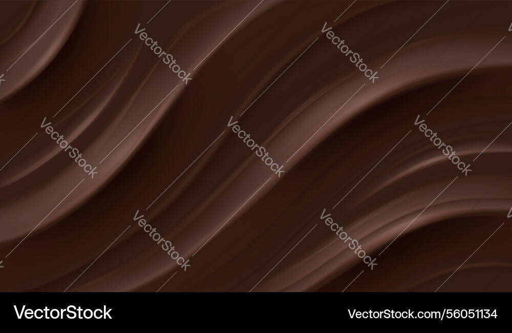 Dark chocolate waves abstract background Vector Image