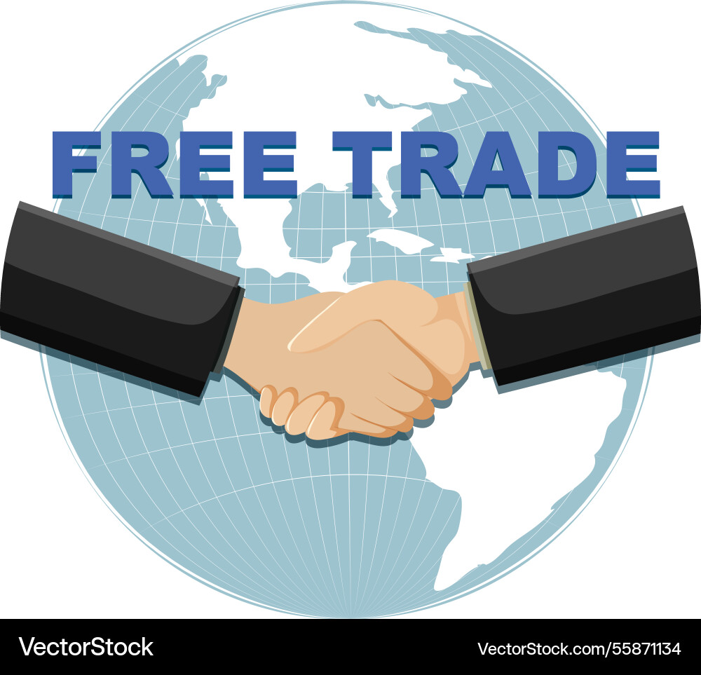 Handshake over globe symbolizing international Vector Image