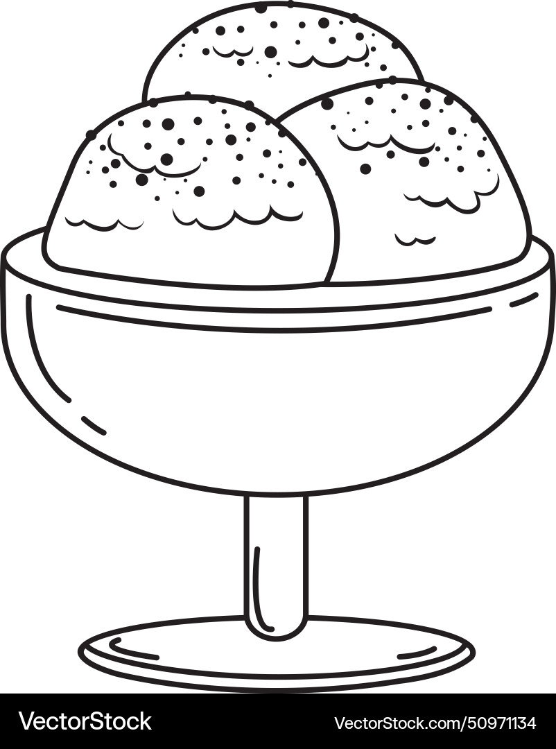 Ice cream outline white on background Royalty Free Vector