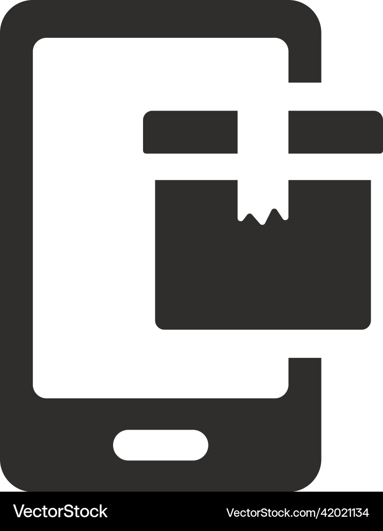 Parcel mobile tracking icon on white background Vector Image