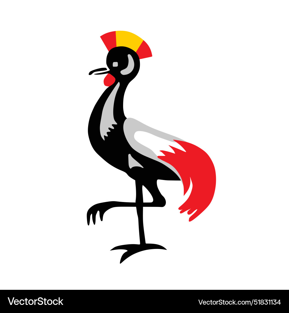 Secretary bird isolated Royalty Free Vector Image