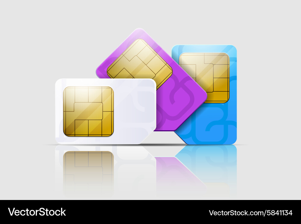 Sim cards for mobile phones and wireless Vector Image