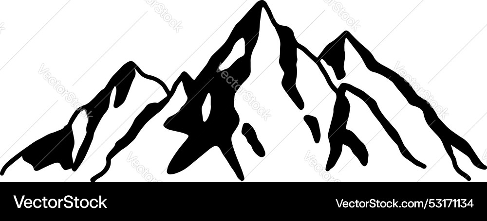 Single mountain silhouette Royalty Free Vector Image