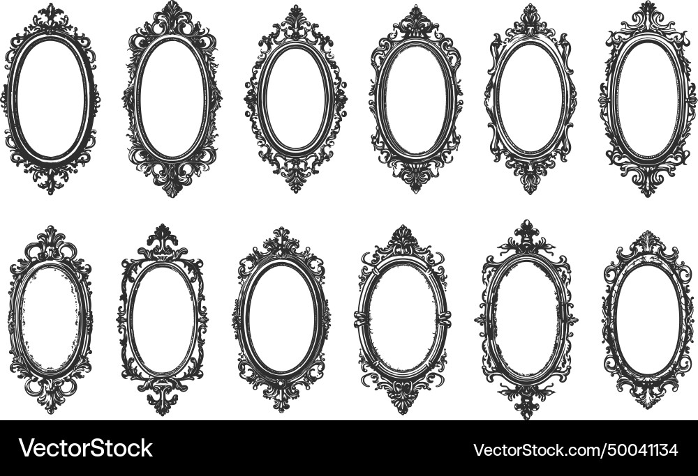 Victorian Ornate Photo Frames Royalty Free Vector Image