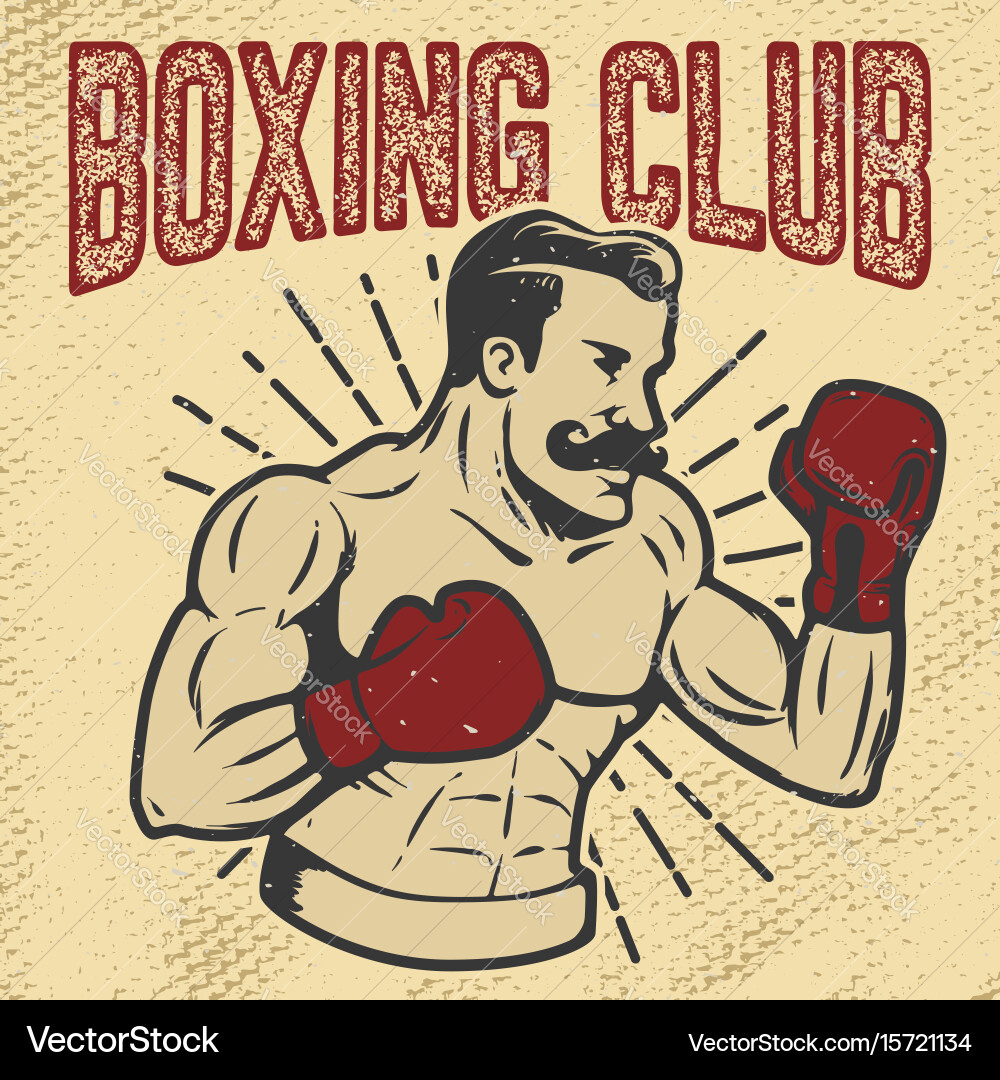 Vintage Boxer Club Emblem Royalty Free Vector Image