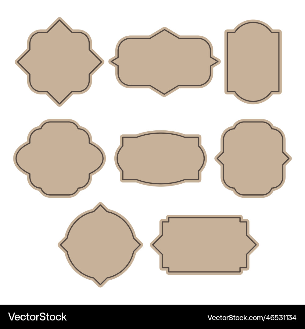 Vintage classic label stickers frame set Vector Image