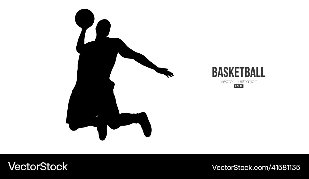 Abstract basketball player man in action isolated Vector Image
