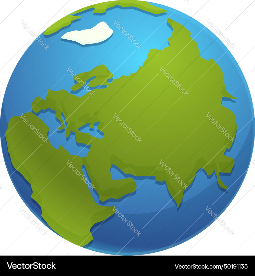 Asia globe map icon cartoon circle space Vector Image