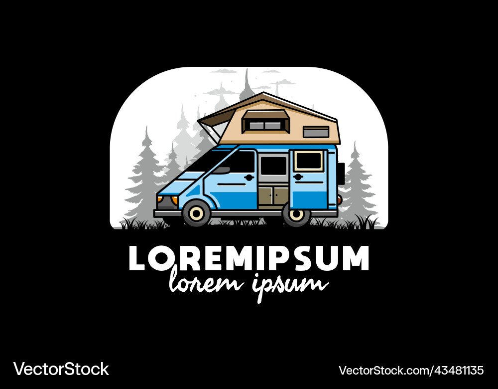 Camping on roof car design Royalty Free Vector Image