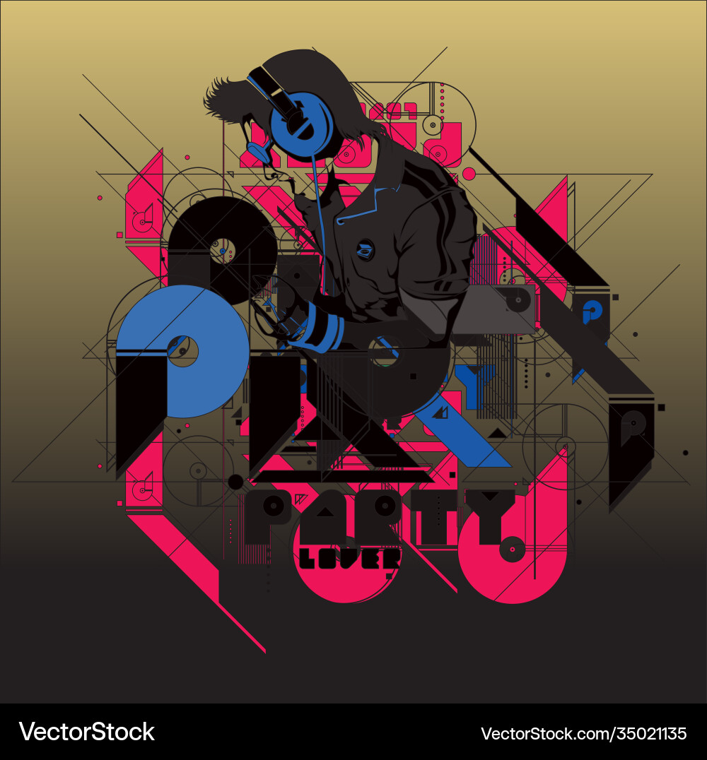 Colorful dj music performance Royalty Free Vector Image