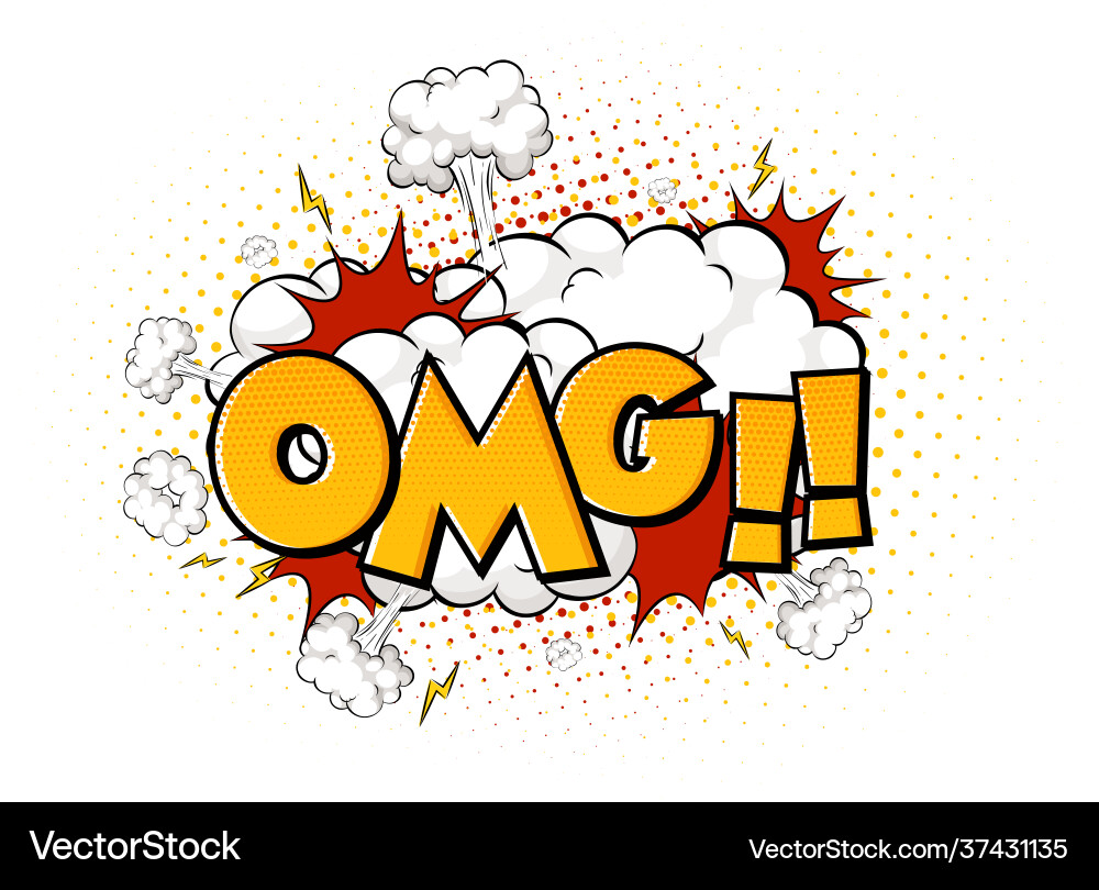 Comic speech bubble with omg text Royalty Free Vector Image