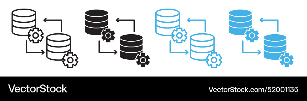 Data processing icon line art Royalty Free Vector Image