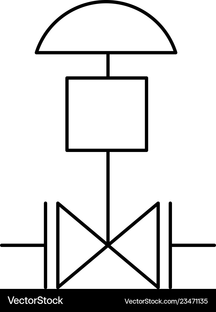 Diaphragm control valve symbol icon Royalty Free Vector