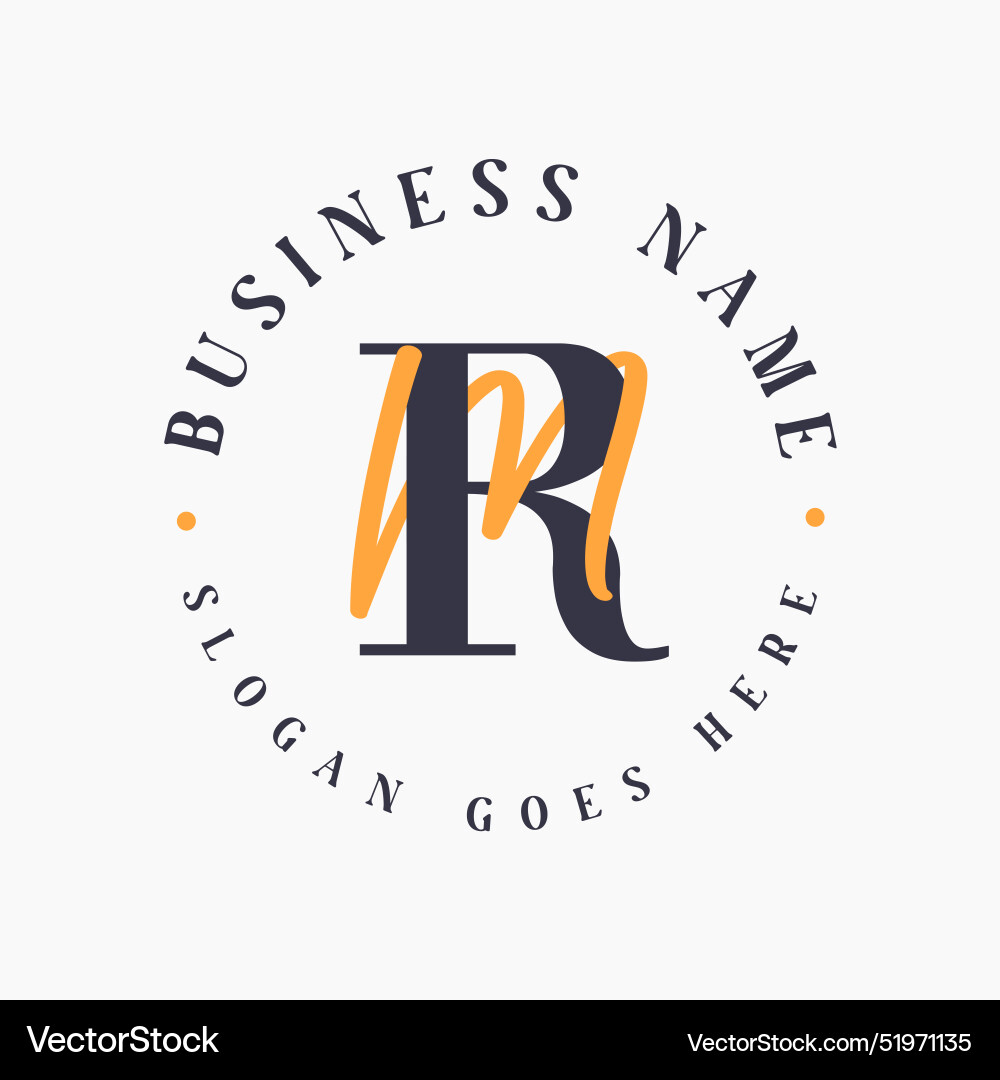 Elegant letter rm initials logo for corporate Vector Image