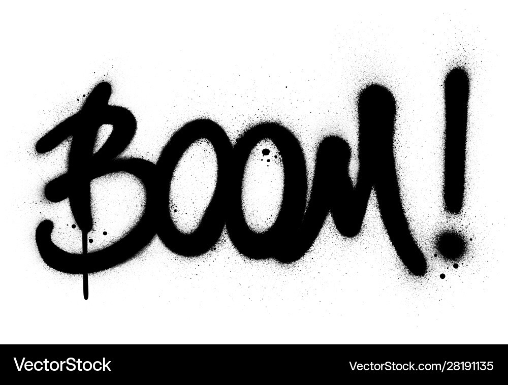 Graffiti boom word sprayed in black over white Vector Image