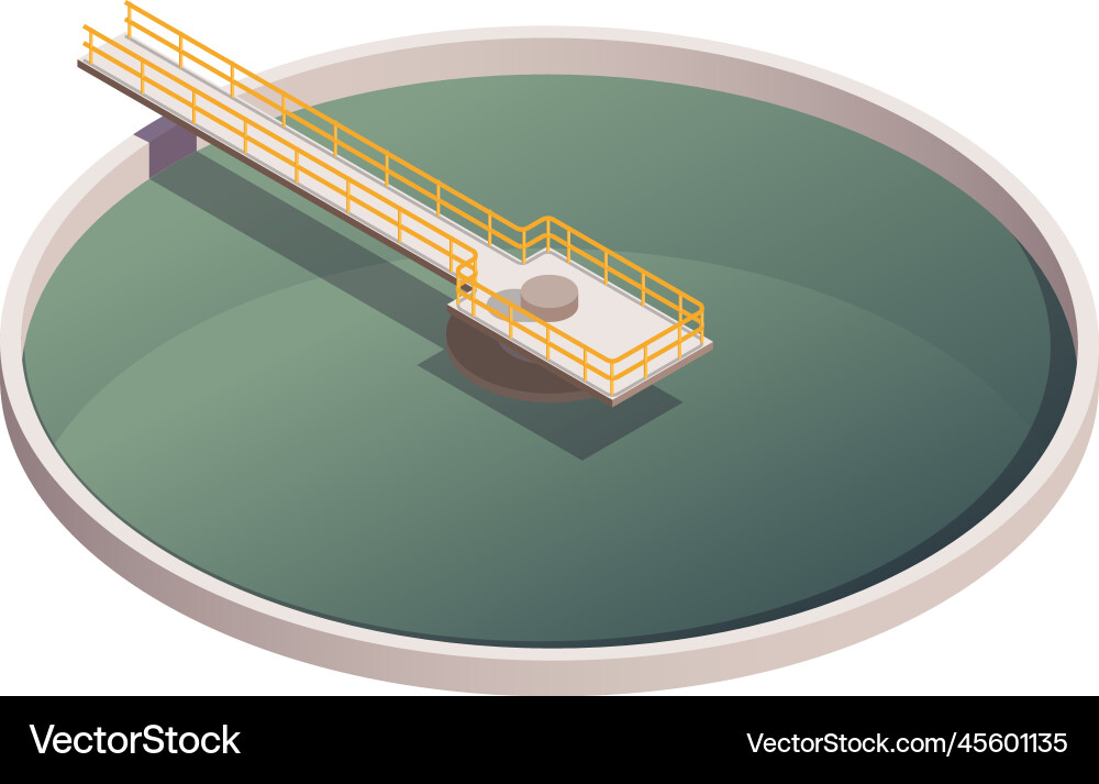 Isometric wastewater plant Royalty Free Vector Image